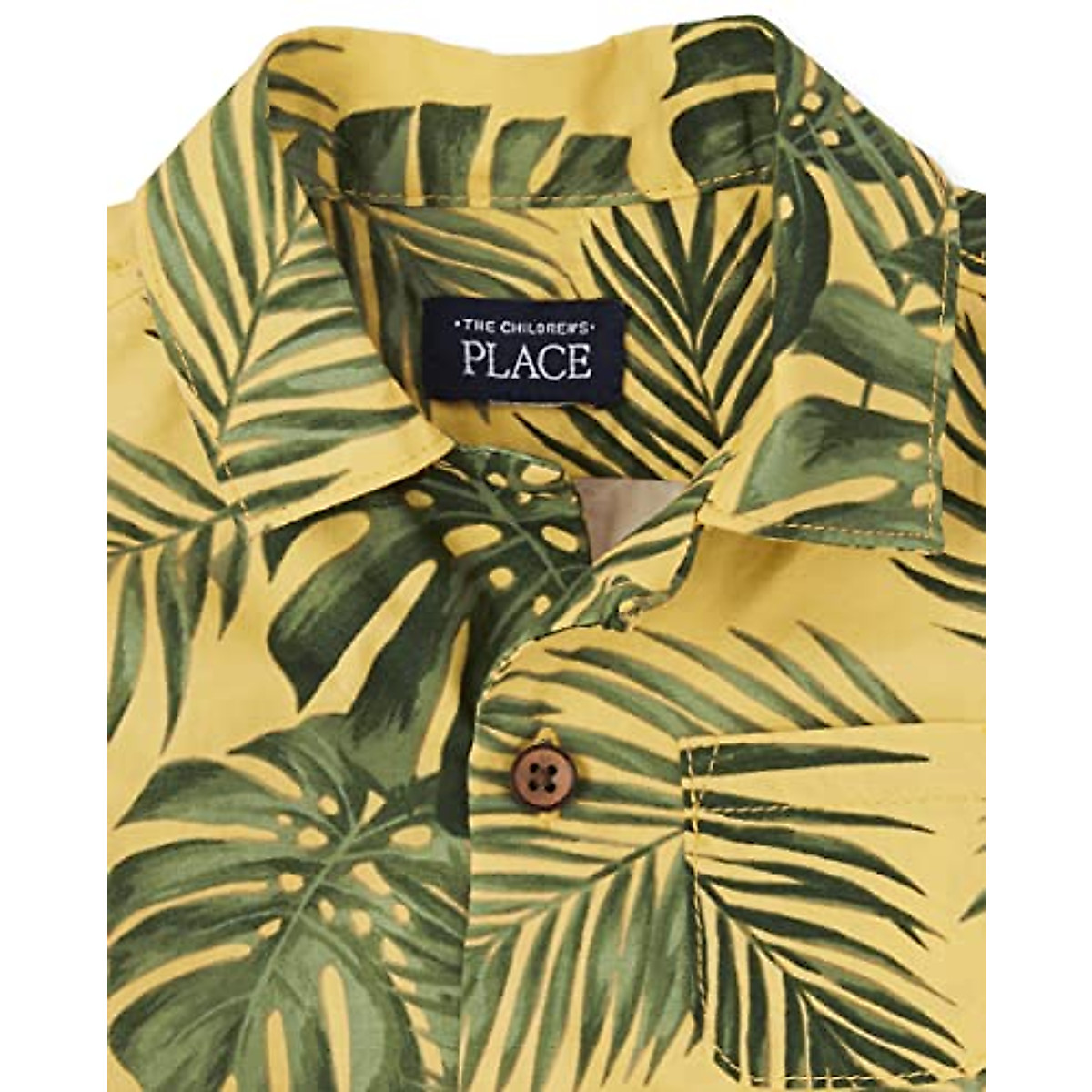 The Children's Place Baby Boys Sleeve Button Down and Shorts 2-Piece Set 2-Pack, Tropical Green, 0-3 Months