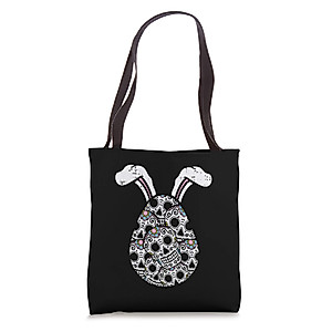 Sugar Skull Egg Bunny Ears Calavera Easter 2020 Mexican Gift Tote Bag
