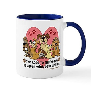 CafePress The Road To My Heart Dog Paw Prints Mug Ceramic Coffee Mug, Tea Cup 11 oz