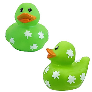 The Dreidel Company St. Patrick's Holiday Rubber Duck Toy Duckies for Kids, Bath Birthday Gifts Baby Showers Summer Beach and Pool Activity, 2" (12-Pack)