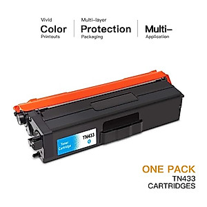 E-Z Ink (TM) Compatible Toner Cartridge Replacement for Brother TN-433 TN433 TN433bk TN431 Compatible with HL-L8260CDW HL-L8360CDW MFC-L8610CDW MFC-L8900CDW (1 Cyan, 1 Pack)
