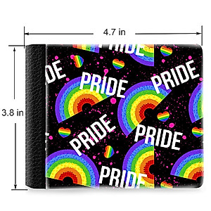 STONEMUSLE Ztion Unique Desige Pattern - LGBT Gay Pride Rainbow Pattern, Slim Front Pocket Wallet Billfold RFID Blocking-L8