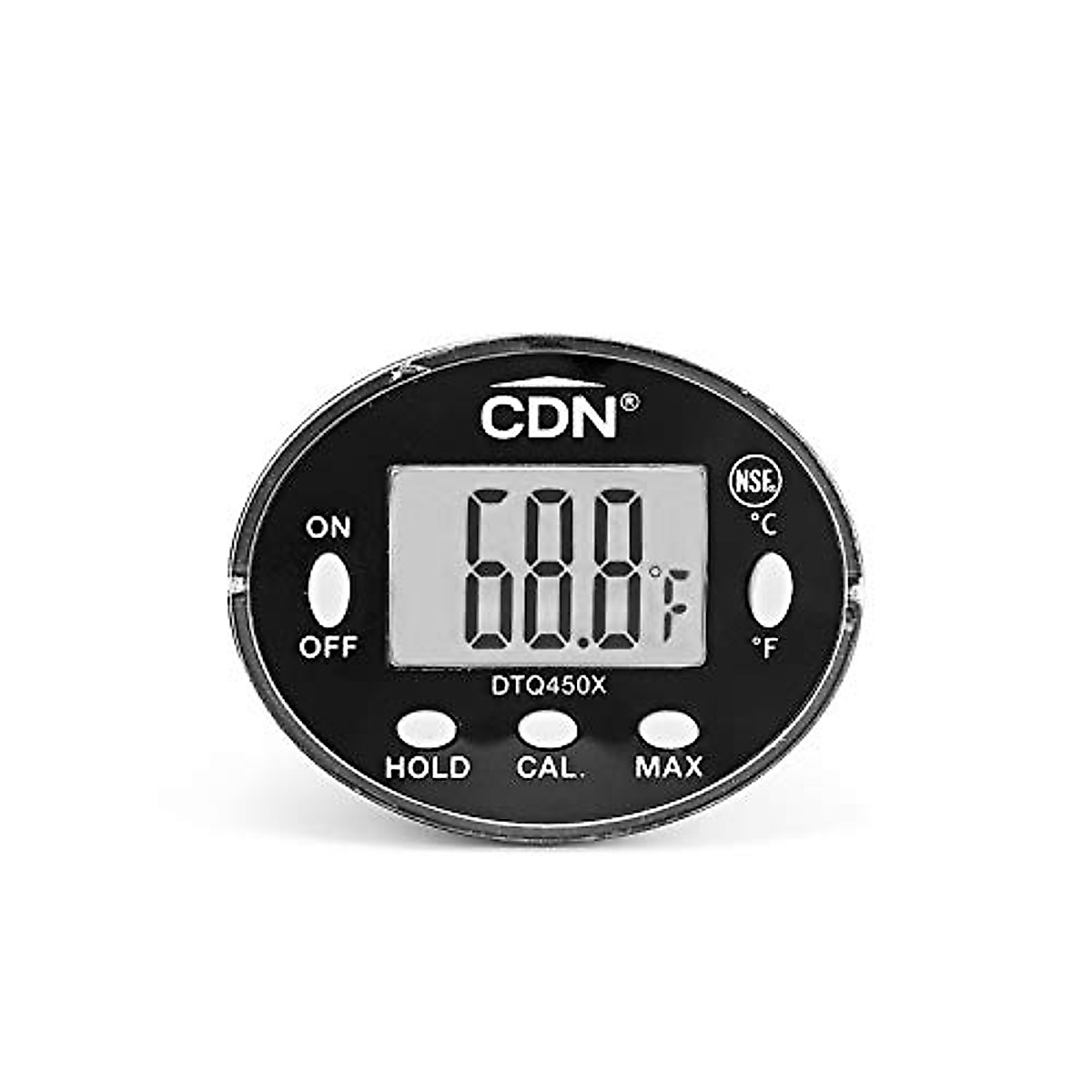 CDN ProAccurate® Waterproof Digital Thermometer with Protective Sheath, Easy to Read Display, 5" Stem with Thin Tip Probe, Black Display (DTQ450X)