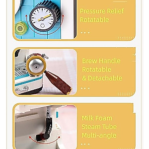 BEJARM 3D Micro Retro Machine Building Brick Sets for Adults Teens, Decorative Display Toys Collectible Model Birthday Gifts Home Ornament (Coffee Maker)