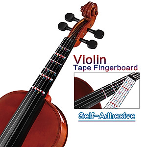 MorMoxe Violin Finger Guide for 4/4 Size, Violin Finger Tape, Violin Stickers, and Violin Fretboard Stickers - Suitable for Violin and Viola Players, Violin Accessories Set for Beginners