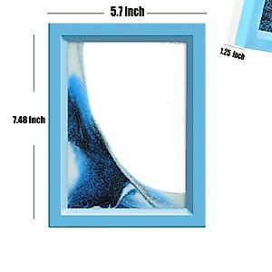 whimsyyy Moving Sand Art Liquid Motion Bubbler Flowing Sand Art Picture Desktop Sensory Calming Fidget Toy Voted Best Gift!(Ocean Heart) (Purple)