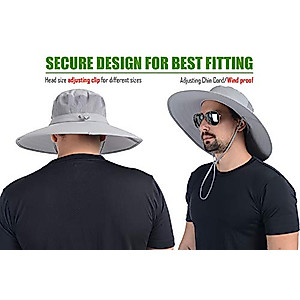 USHAKE Foldable Super Wide Brim Fishing Hat Bucket Safari Hat, UPF 50+ Sun Hat