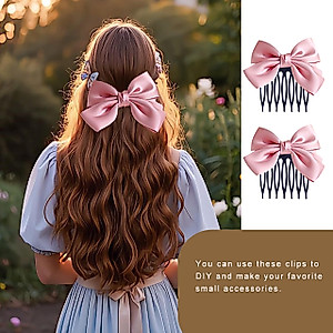 50 PCS Hair Clip Combs for Wigs - 7-Teeth Plastic Combs with Caps, Ideal for Wig Making Accessories (Black)