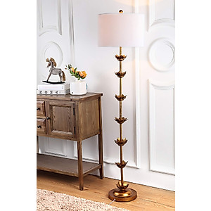 Safavieh FLL4003A Lighting Collection Landen Leaf 63.5" Antique Gold Floor Lamp