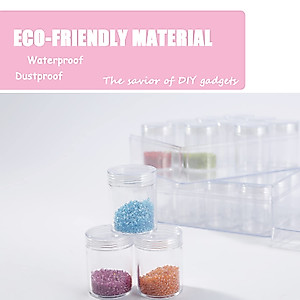 12Grids Transparent Plastic Bead Storage Organizer,6.3x4.8x2.17in Bead Storage Containers w/Lids,Ideal for Jewelry Earring Beads Sewing Pills Bead Organizing, Art and Craft Storage Bottle Jars(2-Pack)