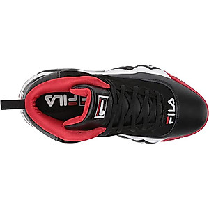 Fila Men's Mb GID Lightweight Padded Comfortable Fashion Sneakers, Black/White Red, 10