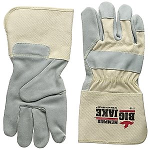 MCR Safety Gloves 1710XL Big Jake Premium Cow Leather Gloves with 4.5 Inch Safety cuff Sewn with DuPont Kevlar, Natural Pearl, X-Large, 1-Pair