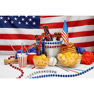 3 Rolls Patriotic Fabric Decor Ribbons Veterans Day Faux Leather Craft Ribbons Red White Blue Stars Shaped Ribbons for Patriotic Party Decoration Gift Wrapping Outdoor Hanging Supplies 15 Yards