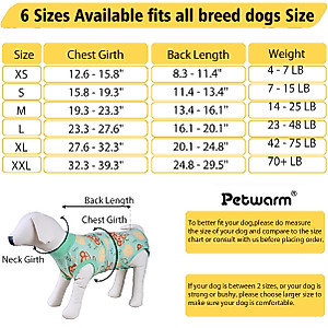 PetWarm Dog Onesie for Surgery Female,Recovery Suit for Dogs After Surgery,Dog Recovery Collars & Cones Alternative Dog Abdominal Wounds Bandages,Pet Surgical RecoverySuit,Monkey Pattern,Green,L