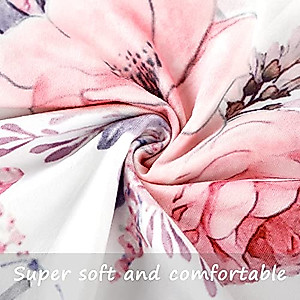 Nursing Pillow Cover Girls, Floral Breastfeeding Pillow Cover for Baby, Snug Fits Newborn Nursing Pillow Case, Super Soft Breathable, Pink Flower