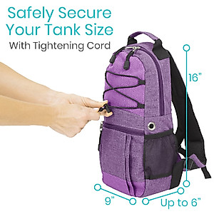 Vive Oxygen Tank Holder Bag - Portable Cylinder Backpack for Wheelchair & Walker - Adjustable Tank Carrying Accessories Bag for Shoulder, Rollator Walker, Scooter, Travel - Fits A, B, C, M2, ML6, M7