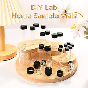 Asherxin 20 Pack 4ml Clear Glass Vials with Screw Caps Small Vials Liquid Bottle Vials for Essential Oil