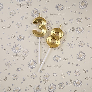Gold 38th & 83rd Birthday Candles,Gold Number 38 83 Cake Topper for Birthday Decorations Party Decoration