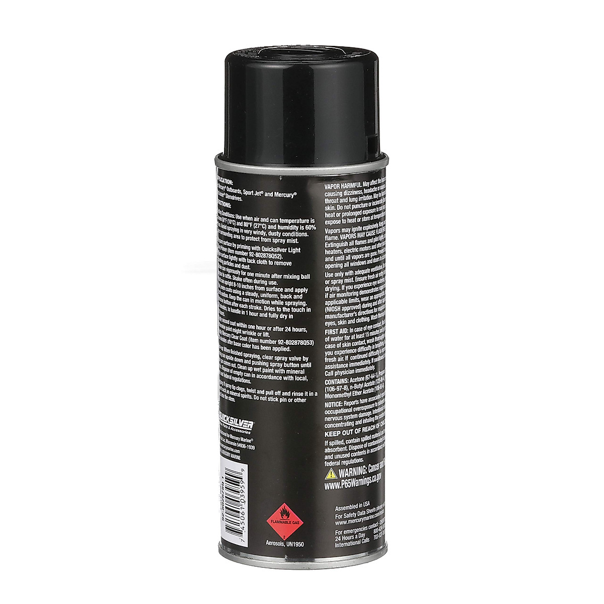 Quicksilver 802878Q1 Phantom Black - Gloss Enamel Spray Paint
