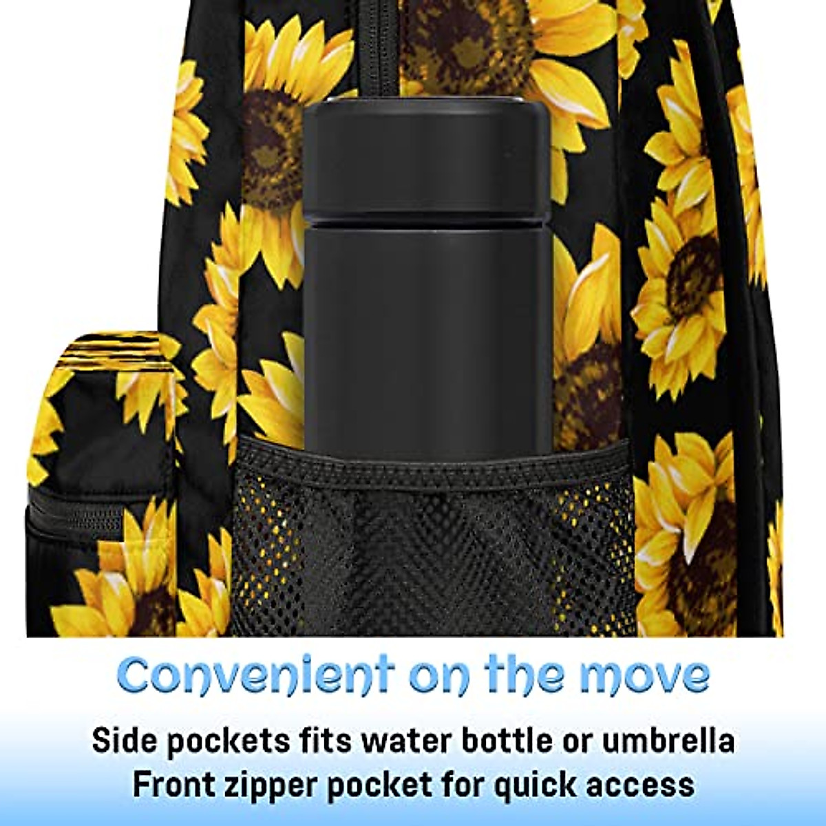 TropicalLife Backpack for School, Sunflower Backpacks with Laptop Compartment for Boys Girls Adults Teens, Lightweight Travel Bookbag for Middle School College High School Students