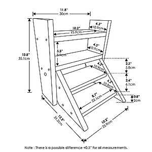 Furinno Tioman Outdoor Staircase Design Plant Stand, Pine Wood