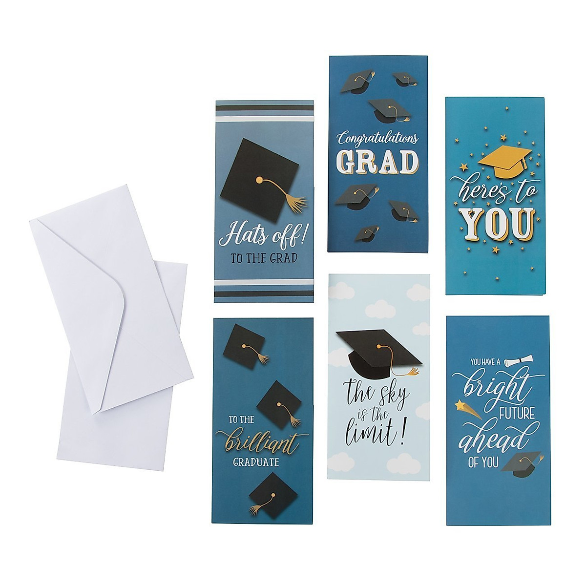 Best Paper Greetings 36 Pack Blank Graduation Thank You Cards with Envelopes, 6 Various Designs (4 x 7 In)