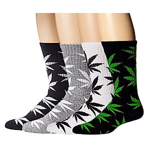 Athletic Sports High Crew Socks for Men Women Leaf Cotton Sock(4 Pairs Mix Color)