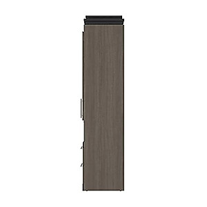 Atlin Designs 104" Queen Murphy Bed with 2 Storage Cabinets in Bark Gray