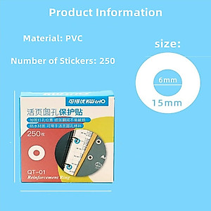Hole Punch Reinforcers Stickers DIY Production PVC Waterproof Simple Reinforcement Labels for DIY Photo Albums Decoration Notebook Stickers (Transparent)