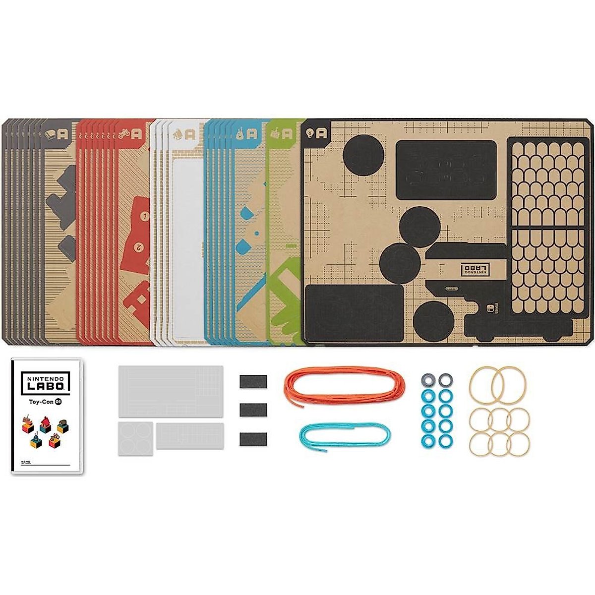 Nintendo Labo Variety Kit, Customization Set, and Nintendo Switch Console with Neon Joy Con Bundle