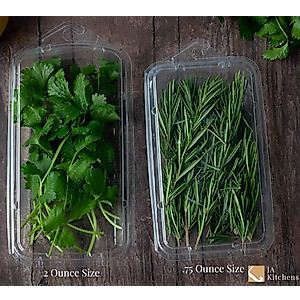 JA Kitchens 2 Ounce Large Herb Clamshell Container - Disposable - Pack of 20