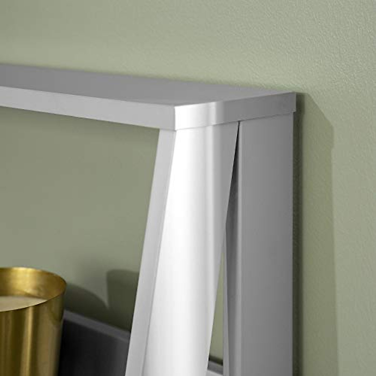 Walker Edison Sophia Modern 4 Shelf Ladder Bookcase , 55 Inch, Grey