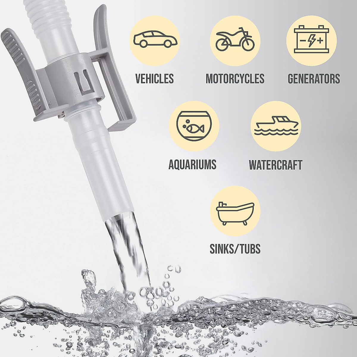DEWAY Automatic Fuel Transfer Pump - 3X More Powerful D Battery Powered, Extra Long Hose Fits All Size Cans, Portable Liquid Pump Transfers Gasoline, Water & More at 2.3 Gal/Minute