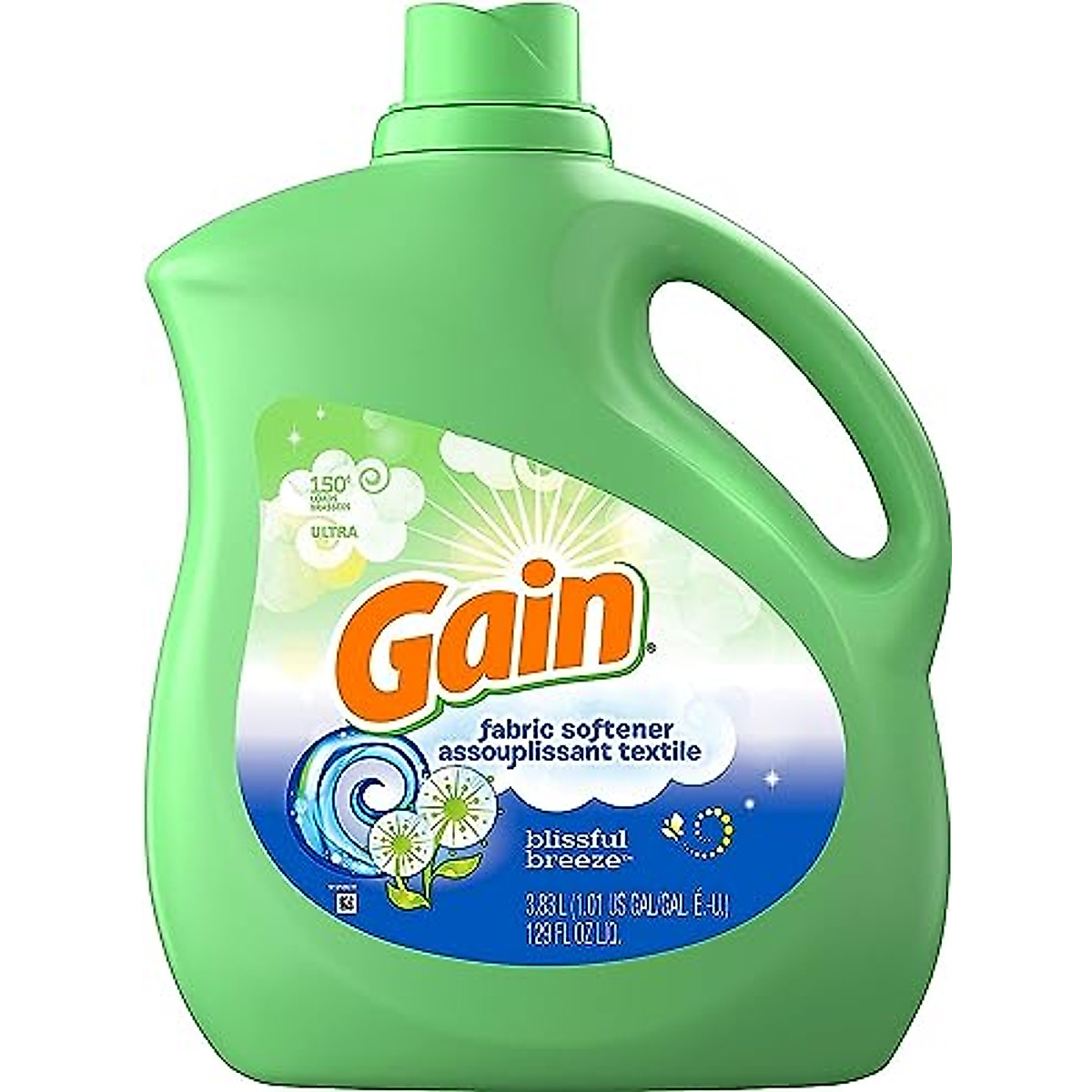 Gain Fabric Softener, Blissful Breeze, 129 fl oz, 150 Loads, HE Compatible