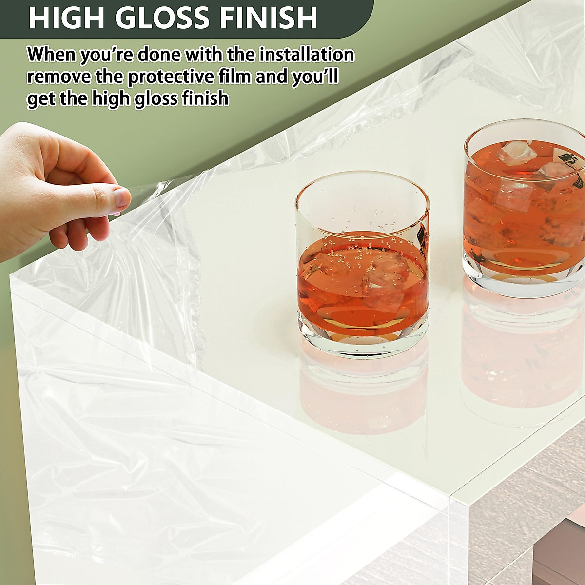 Clikuutory Modern LED 63 inch Long TV Stand with Large Storage Drawer for 50 55 60 65 70 75 Inch TVs, White Wood TV Console with High Glossy Entertainment Center for Living Room, Bedroom, White