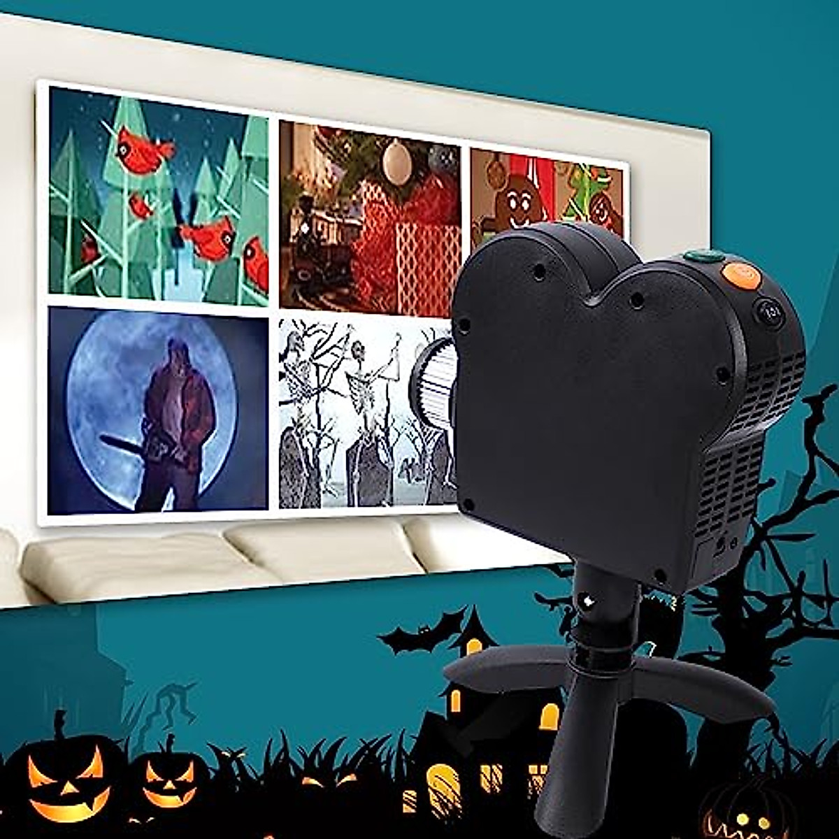 Halloween Projector, Halloween Window Projector, Outdoor Waterproof Halloween Projector Lights for Halloween Home Show Christmas Movies Party Decorations