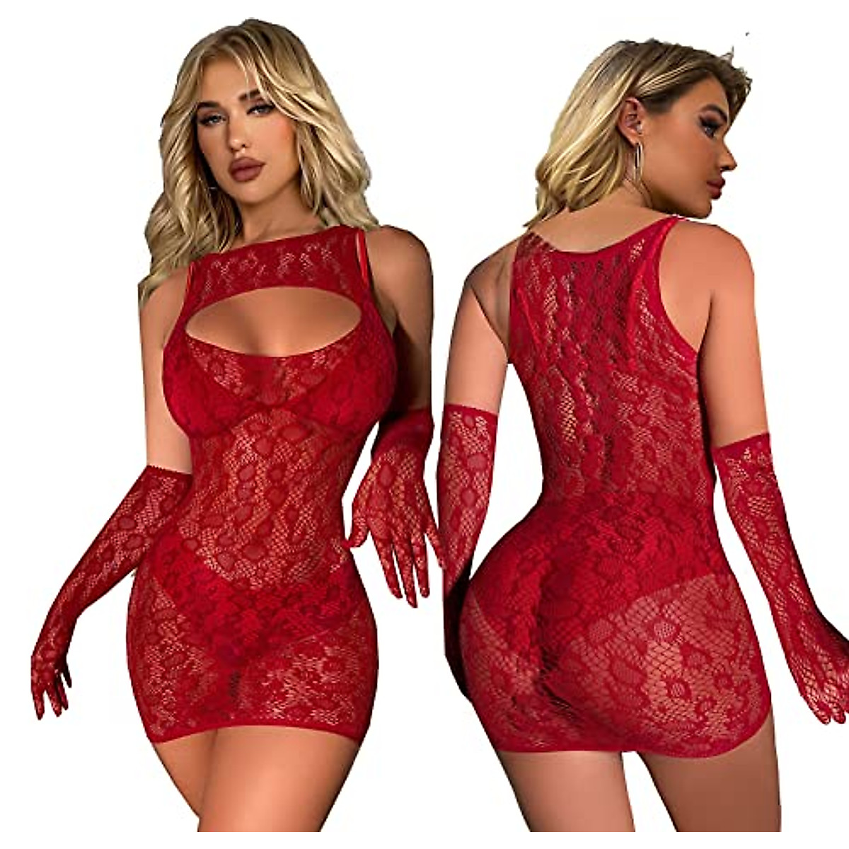 Neyysa Sexy Women Underwear Camisole Babydoll Lingerie Sets Bodysuit Nightgowns Sleepwear Dress red (H005(Wine red))