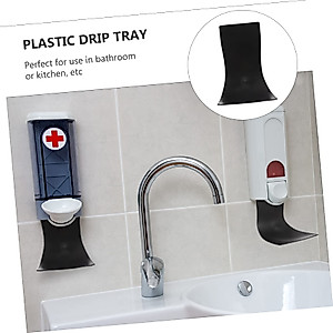 Abaodam 4 Pcs Water Tray Foam Drip Tray Body Wash Container Wall Mounted Drip Tray Dispenser Tray Water Dispenser Cup Holder Wall Cup Holder Universal Cup Holder Conditioner Plastic Soap