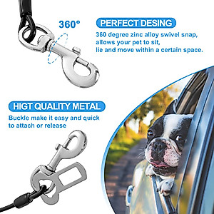 Mi Metty Dog Seat Belt Harness for Car,2pcs Dog Seatbelt of Coated Wire Leash Safety Restraint,No Chew Tether Cable Vehicle Dog Accessories,Double Clips & Latch (Black, 32 inch/80 CM)