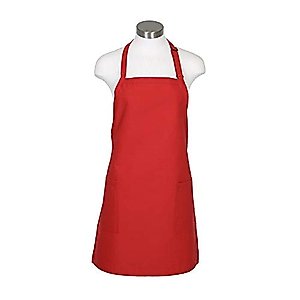 FAME F53 Bib Apron with Two Separate Patch Pockets - Red (WFA79047RE)