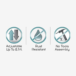 Zenna Home Tension Pole Shower Caddy, 3 Basket Shelves with Soap Tray, Adjustable, 60 to 97 Inch, Satin Nickel