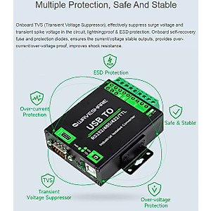 USB to RS232/485/422/TTL Converter with FT232RNL Chip, Industrial Isolated USB Adapter with Multiple Protection, Support Multi Devices and Android, Windows 11 / 10 / 8.1 / 8 / 7, Etc Multi System