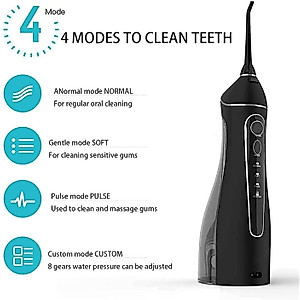 GIENEX Water Flosser Cordless for Teeth, 200ML Professional Dental Oral Irrigator, Portable and Rechargeable IPX7 Waterproof ，Teeth Cleaner for Home Travel, Braces and Bridges Care
