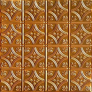 Shanko SKPC209-lnop-24x24-N-6 Tiny Tiptoe Stamped Metal Nail-up Tin Ceiling Tile (24 sq. ft), Lincoln Copper, Pack of 6