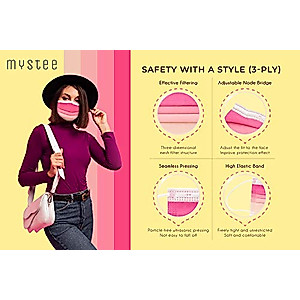 Mystee-2 15pcs Coloring Disposable 3-Ply Safety & comfortable Fashion Face Mask (Rose Gold)