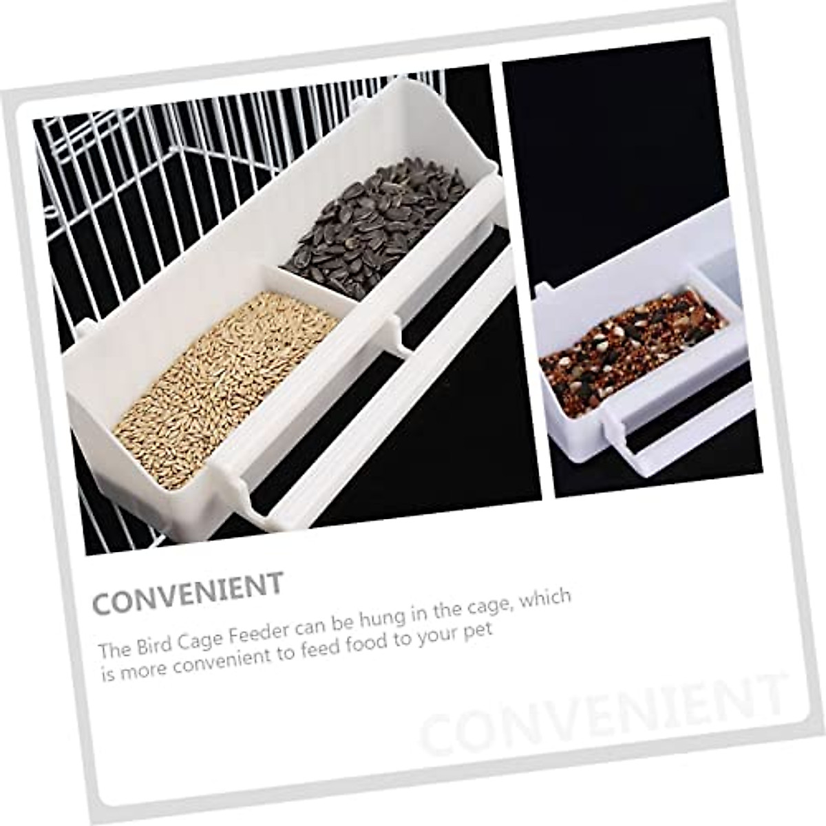 Balacoo 3pcs Cage Fruit Design Holder Girds Parakeet Food Dispenser Trough Double Birdcage Hanging Bird Feeder for Small African Buckle Gray Macaw Cup Parrot White Bowl Canary Water