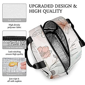 Floral Lunch Bag for Women Men, Insulated Meal Bag, Lunch Tote Bag for Work Outdoor