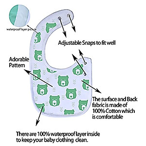 Maiwa Waterproof Cotton Baby Bibs for Boys for Drooling Teething Feeding 6 Pack