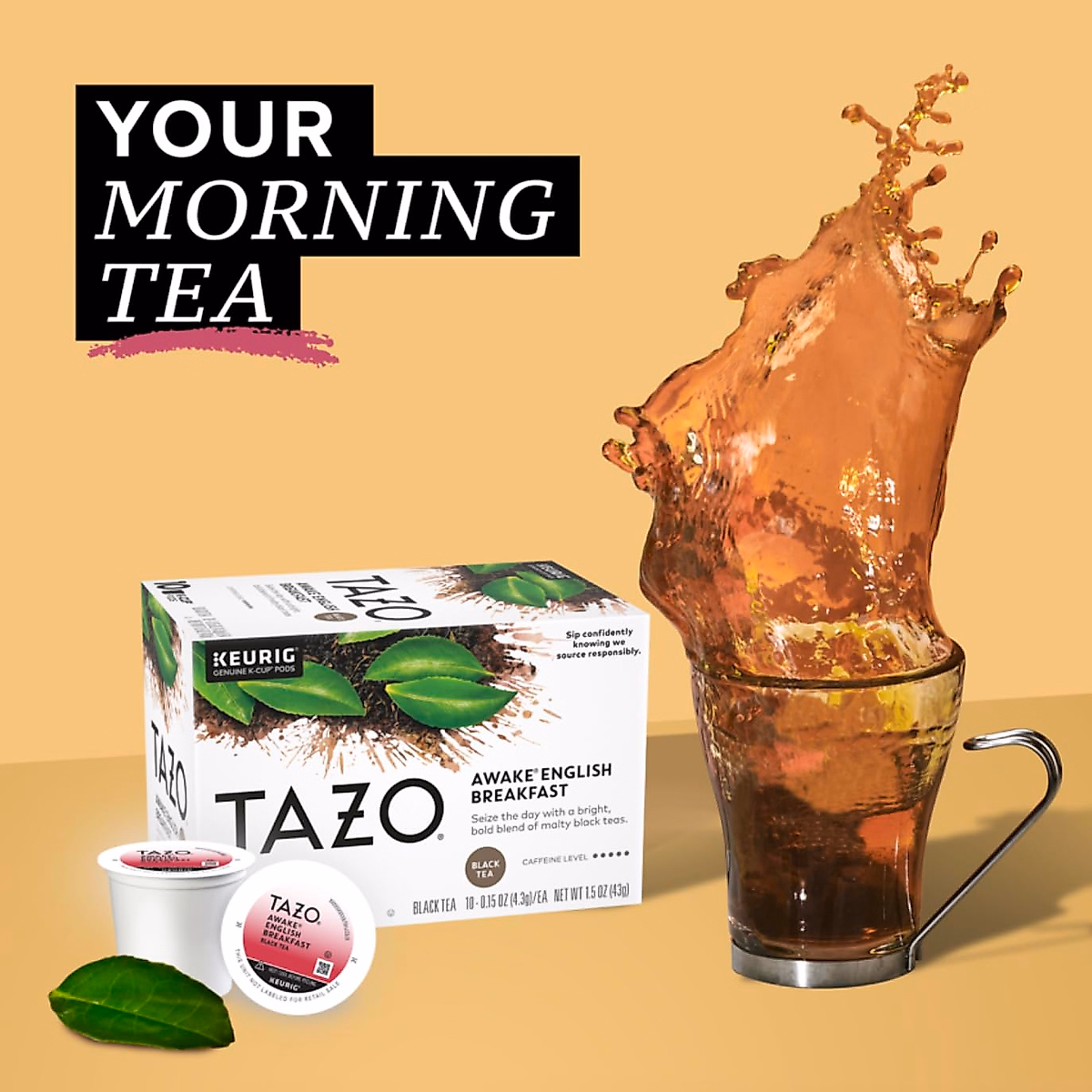 TAZO K-Cups for Bold Traditional Breakfast-Style Black Tea, 22 Tea Bags