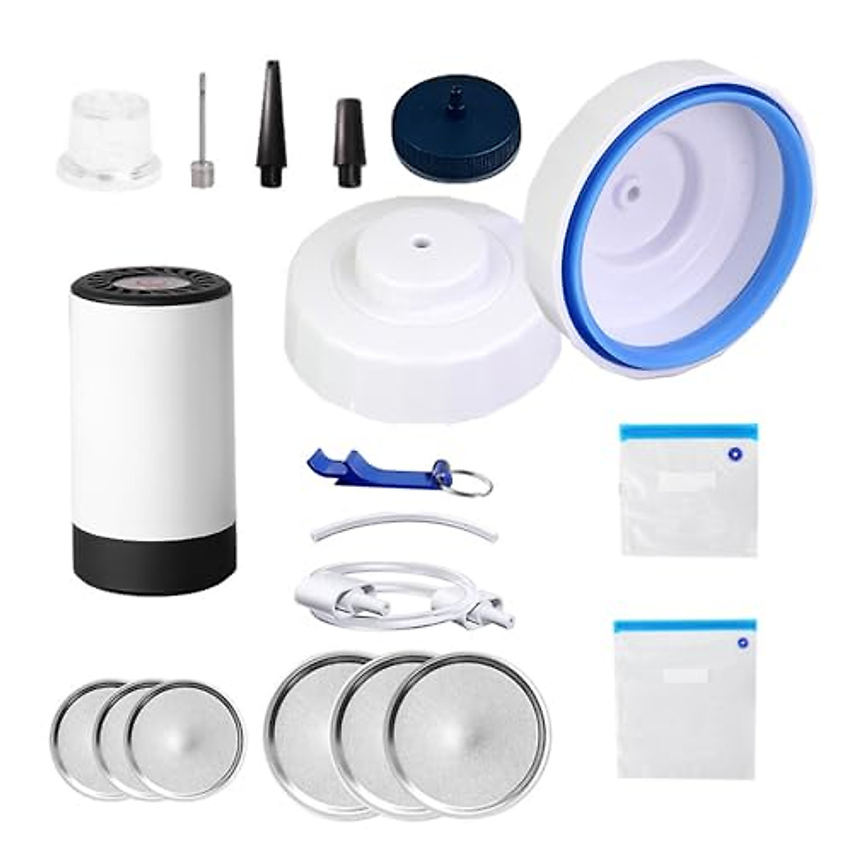 21 Pieces Vacuum Sealer for Jars, Handheld Vacuum Containers with Multiple Nozzles Electric Canner Kit for Wide Mouth Jar for Vacuum Sealer Food Storage